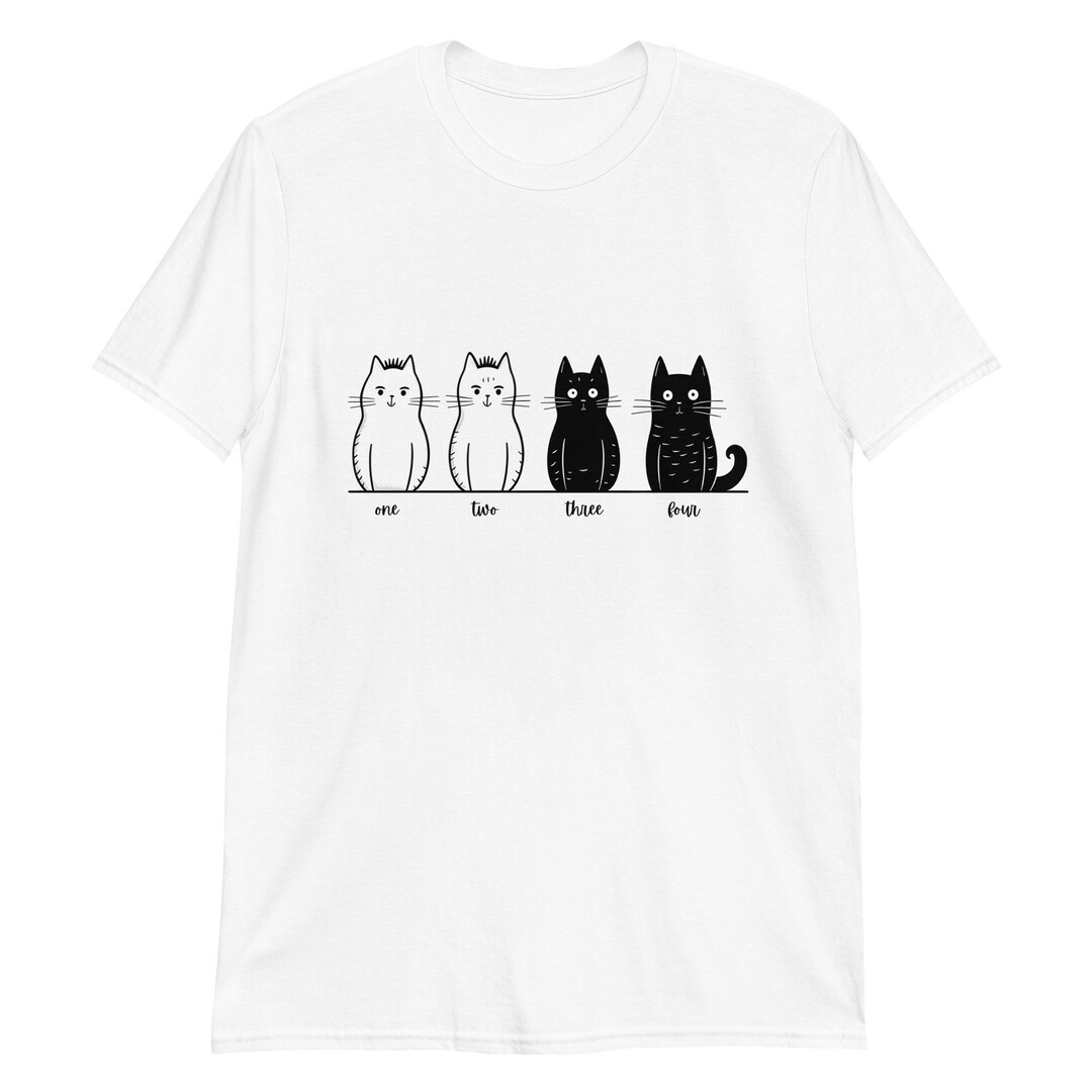 Furry Four: A Cute Cat Count T-shirt - Etsy