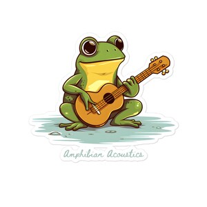 Amphibian Acoustics Frog Guitarist Sticker - Etsy