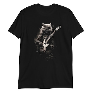 Guitar Cat Hero Jamming Electric Guitar T-shirt - Etsy