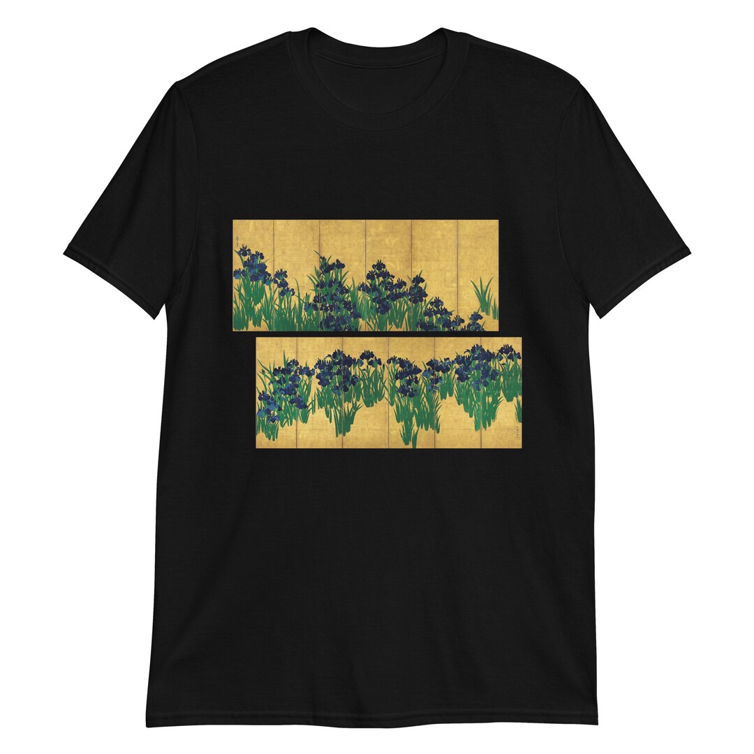 Irises Screen by Ogata Korin Byobu Art T-shirt - Etsy