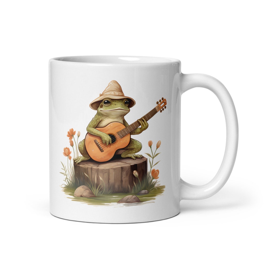 Frog Serenade Vintage Cottagecore Guitar White Mug - Etsy