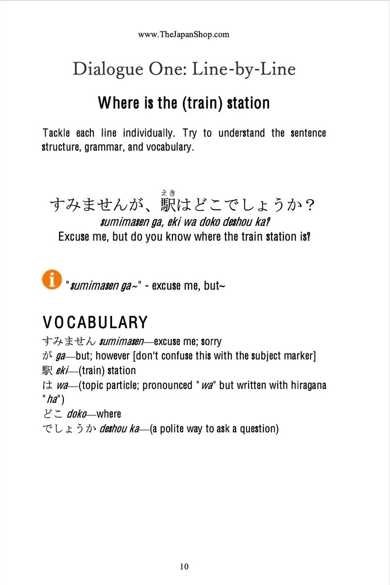 Learn Japanese Through Dialogues: Directions - Etsy