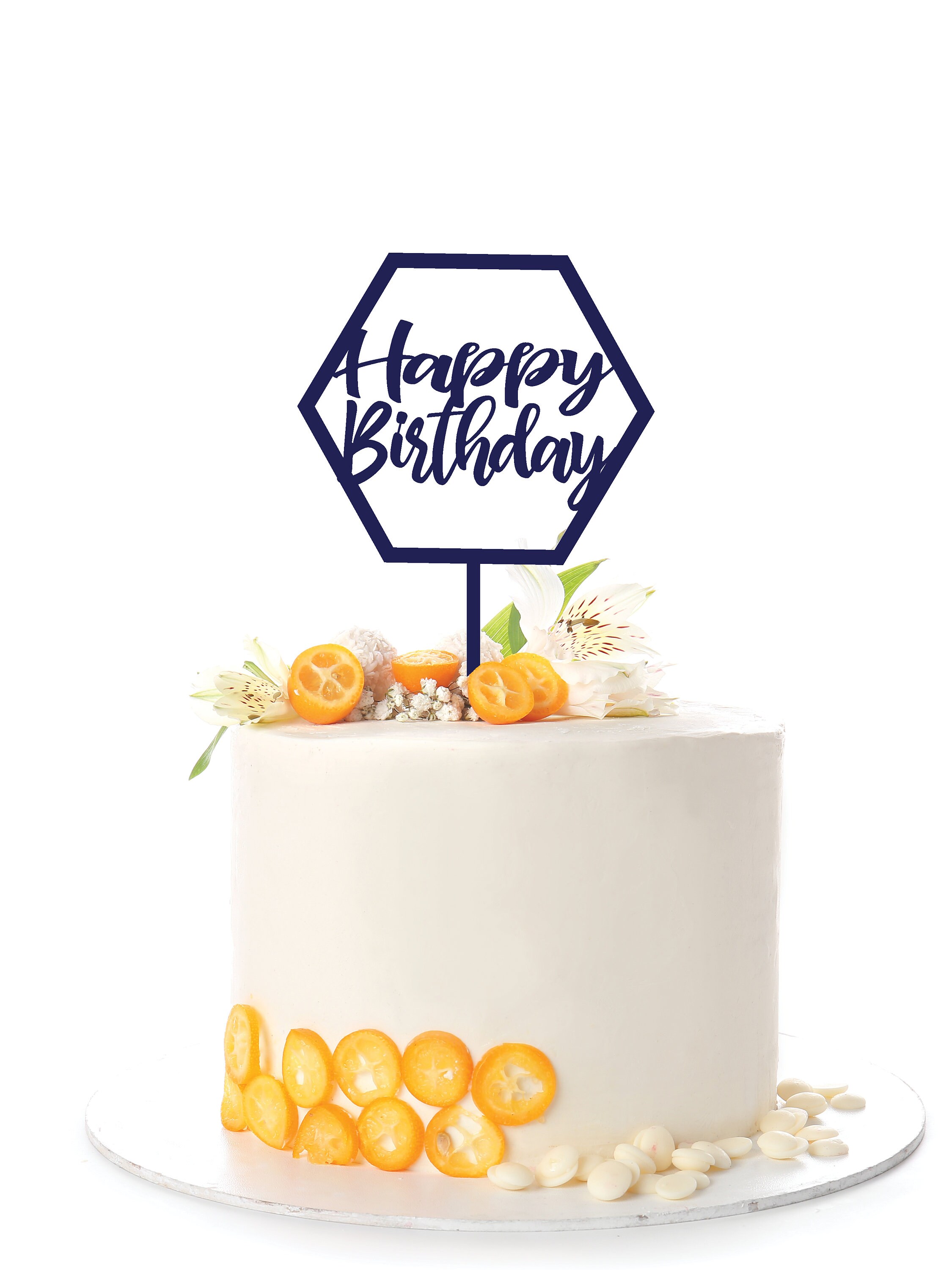 Cake Topper Octagon Cake Topper Happy Birthday Cake Topper - Etsy España