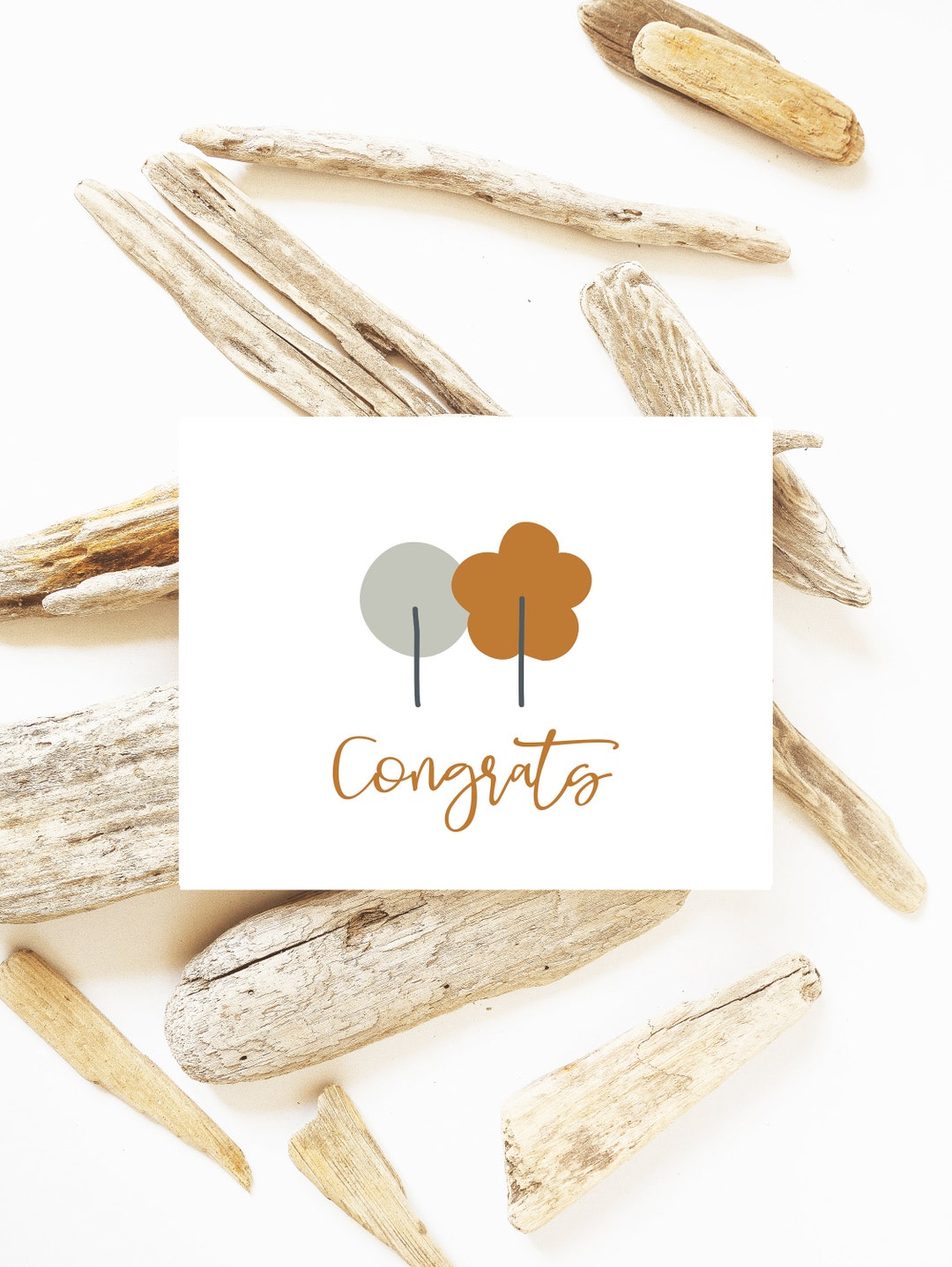 Boho Congrats Card, Tree Card, Boho Card, Tree Lover Card, Greeting ...