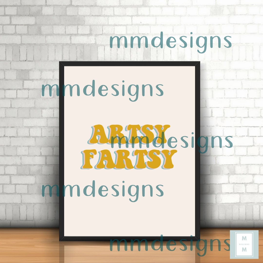 Artsy Fartsy Art Print || Funky Art Print || Weird Wall Decor || Artsy ...