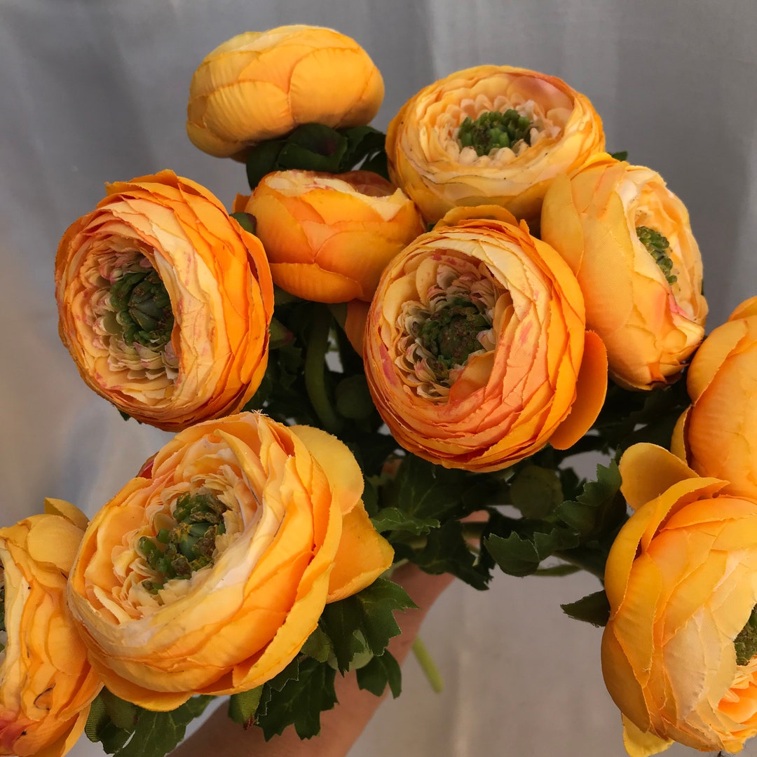 Artificial Ranunculus Spray Yellow Gold Floral Fall Stems - Etsy