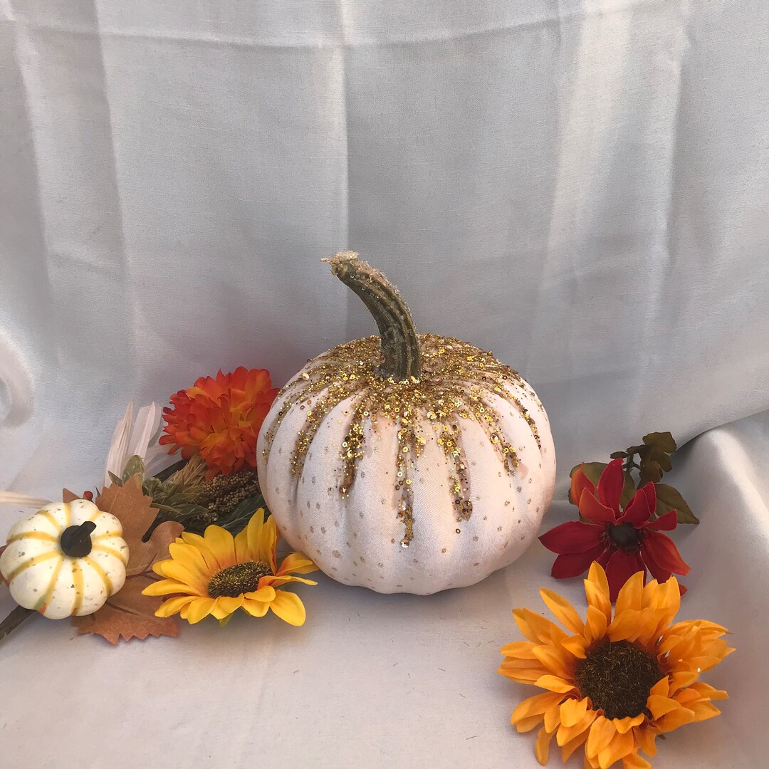 Embellished Pumpkins Luxury Gold Pumpkin Ivory Velvet - Etsy