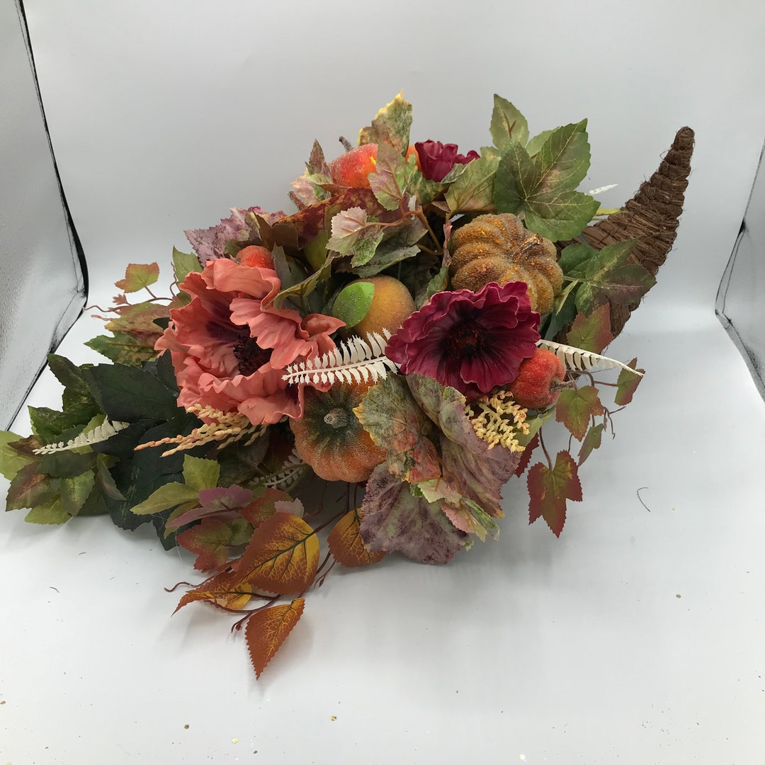 CORNUCOPIA, Fall Centerpieces,fall Arrangement, Thanksgiving Dining ...