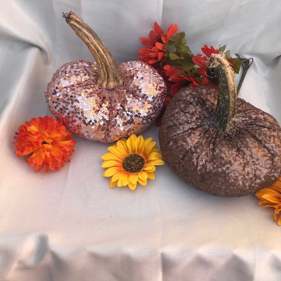 Sequins Velvet Pumpkins Brown Velvet Pumpkins Fall Wedding Centerpieces ...