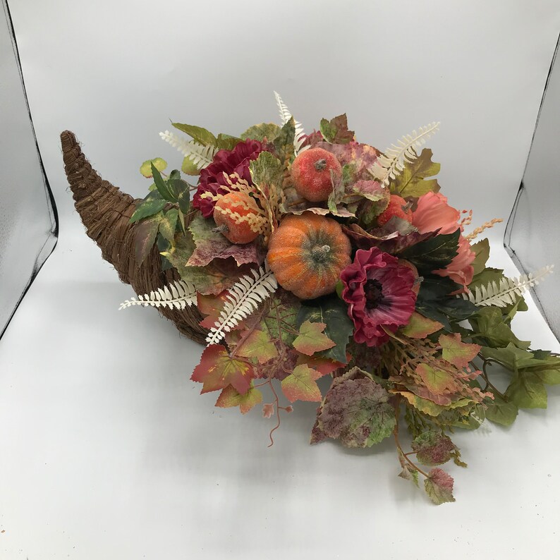 CORNUCOPIA, Fall Centerpieces,fall Arrangement, Thanksgiving Dining ...