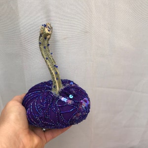 Purple Embellished Pumpkins Halloween Decor Purple Velvet Handmade ...