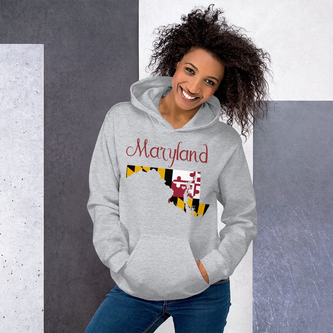 Maryland State Flag Hooded Sweatshirt - Maryland Hoodie - Maryland ...