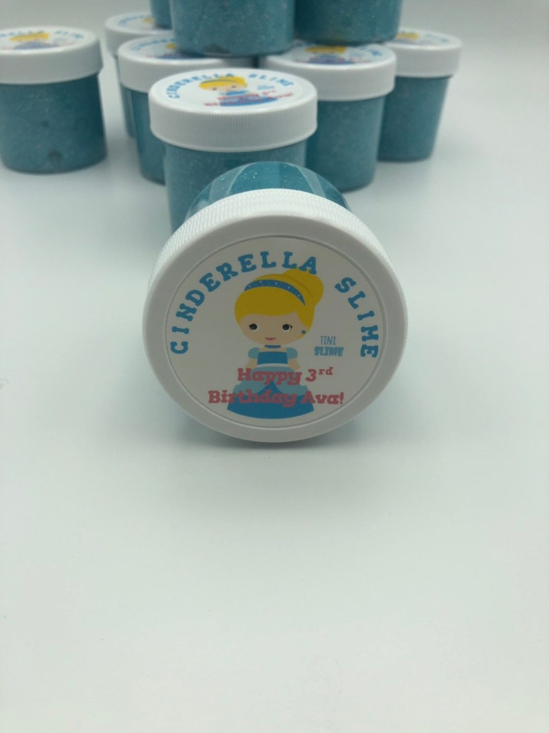Princess Party Slime Favors Cinderella Glitter Blue Slime - Etsy