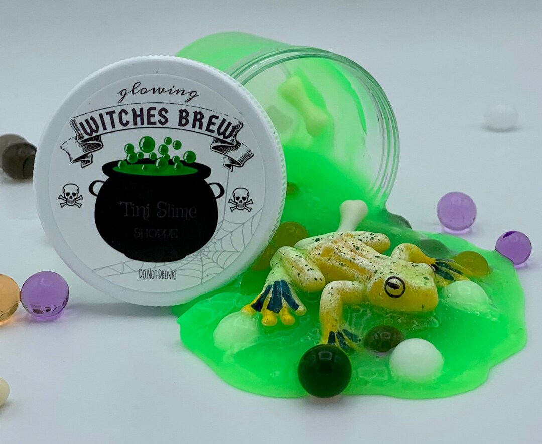 Witches Brew Glowing Green Halloween Slime - Etsy