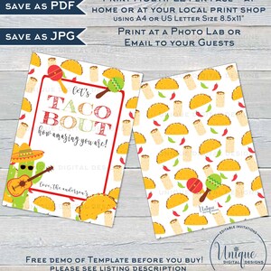 Lets Taco Bout Gift Card Holder, Teacher Thank You Card, Printable ...