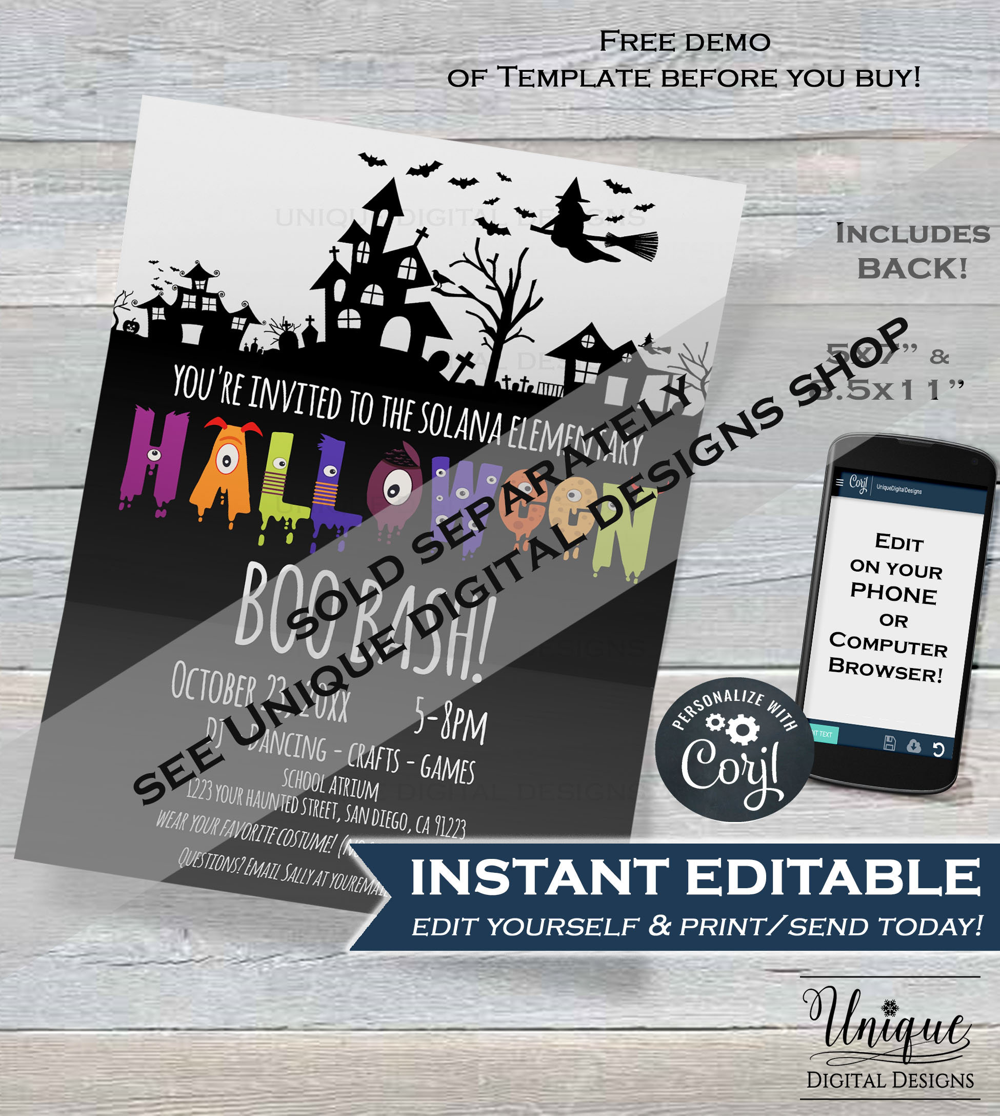 Printable Halloween Gift Tags Kids Editable Halloween Thank - Etsy