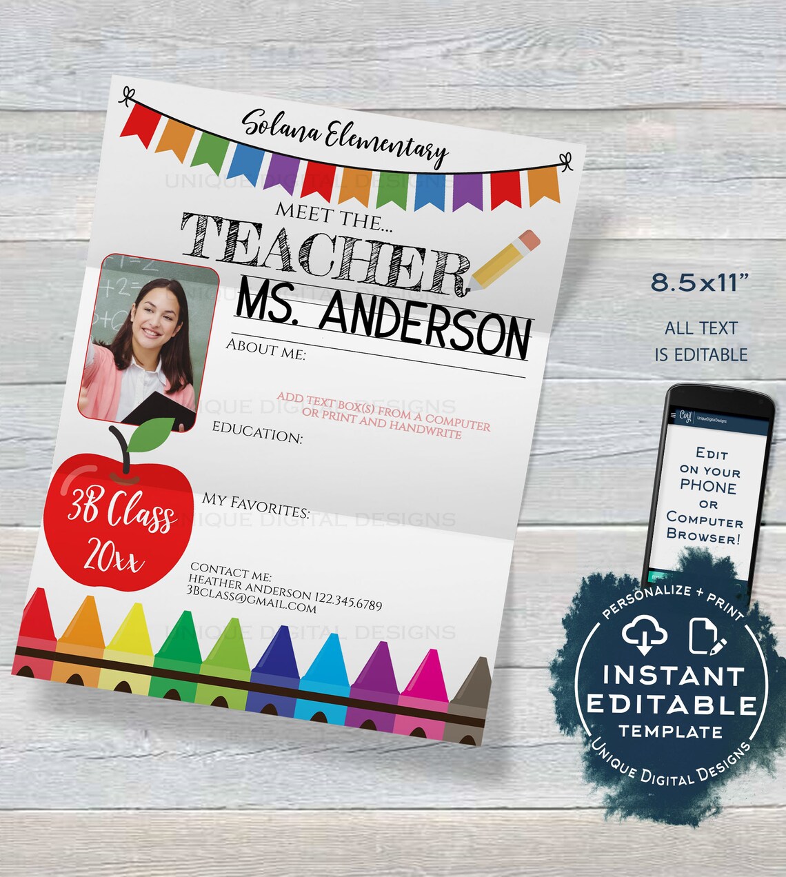 Editable Meet the Teacher About Me Letter Template Get to | Etsy