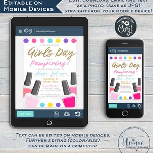 Spa Party, Girls Day Out Invitation, Editable Spa Day Invite ...