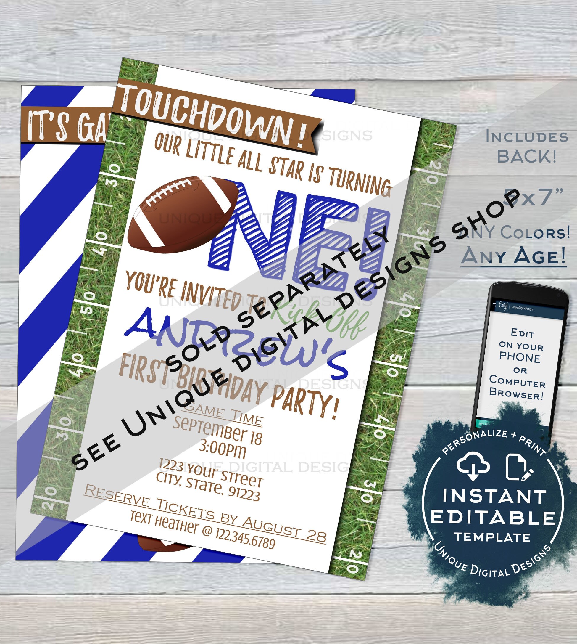 Touchdowns and Tailgates Invitation, Thanksgiving Touchdowns & Turkey ...