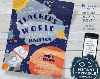 Teacher and Staff Appreciation Luncheon Invitation Editable - Etsy
