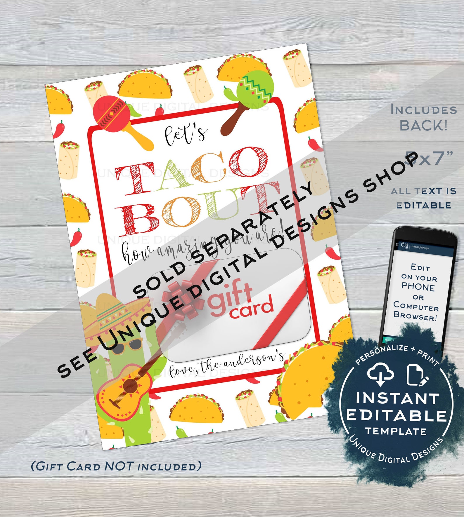 Editable Teacher Gift Card Holder Staff Thank You Card Space - Etsy