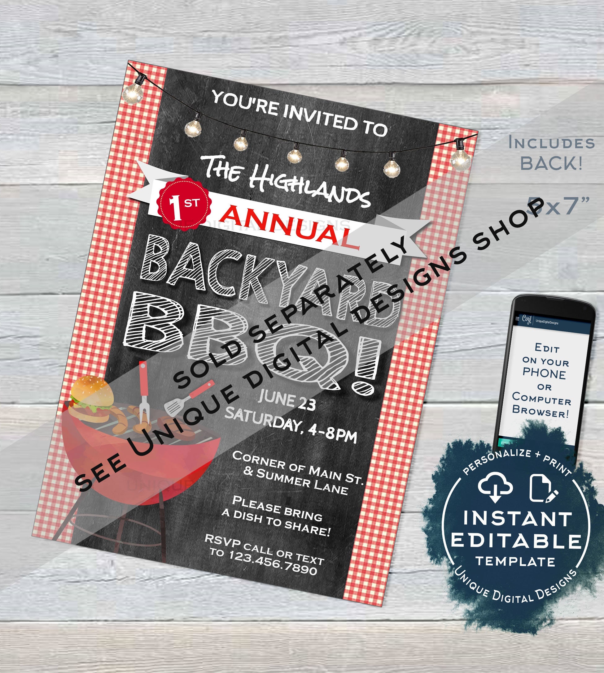 Summer Kick off Block Party Invitation, Editable Neighborhood Street ...