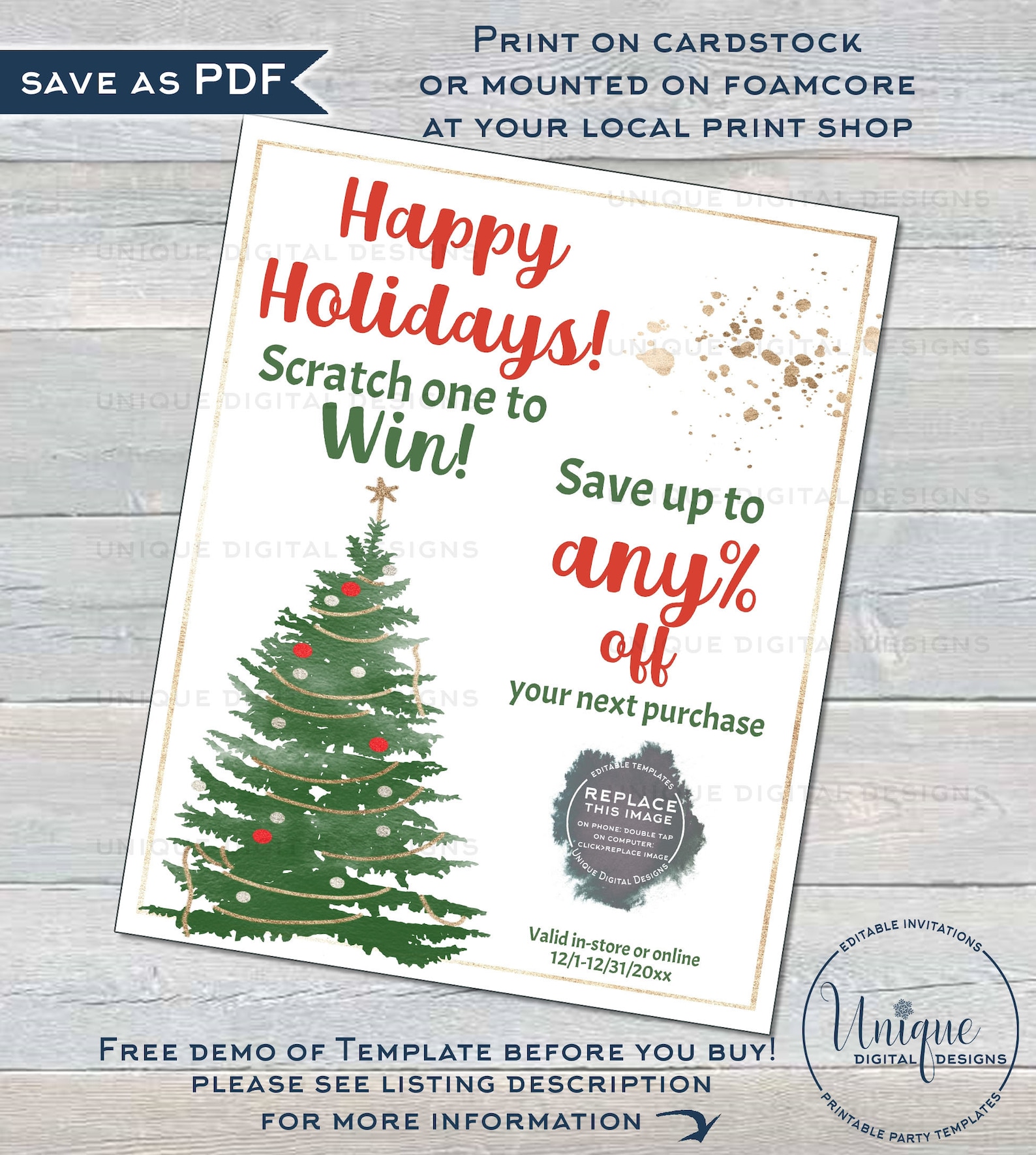 Editable Scratch off Cards Printable Scratch to Win Small | Etsy