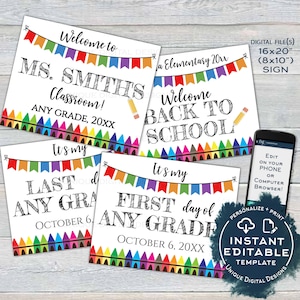 Bundle Editable Back to School Signs, Reusable Back to School Board ...