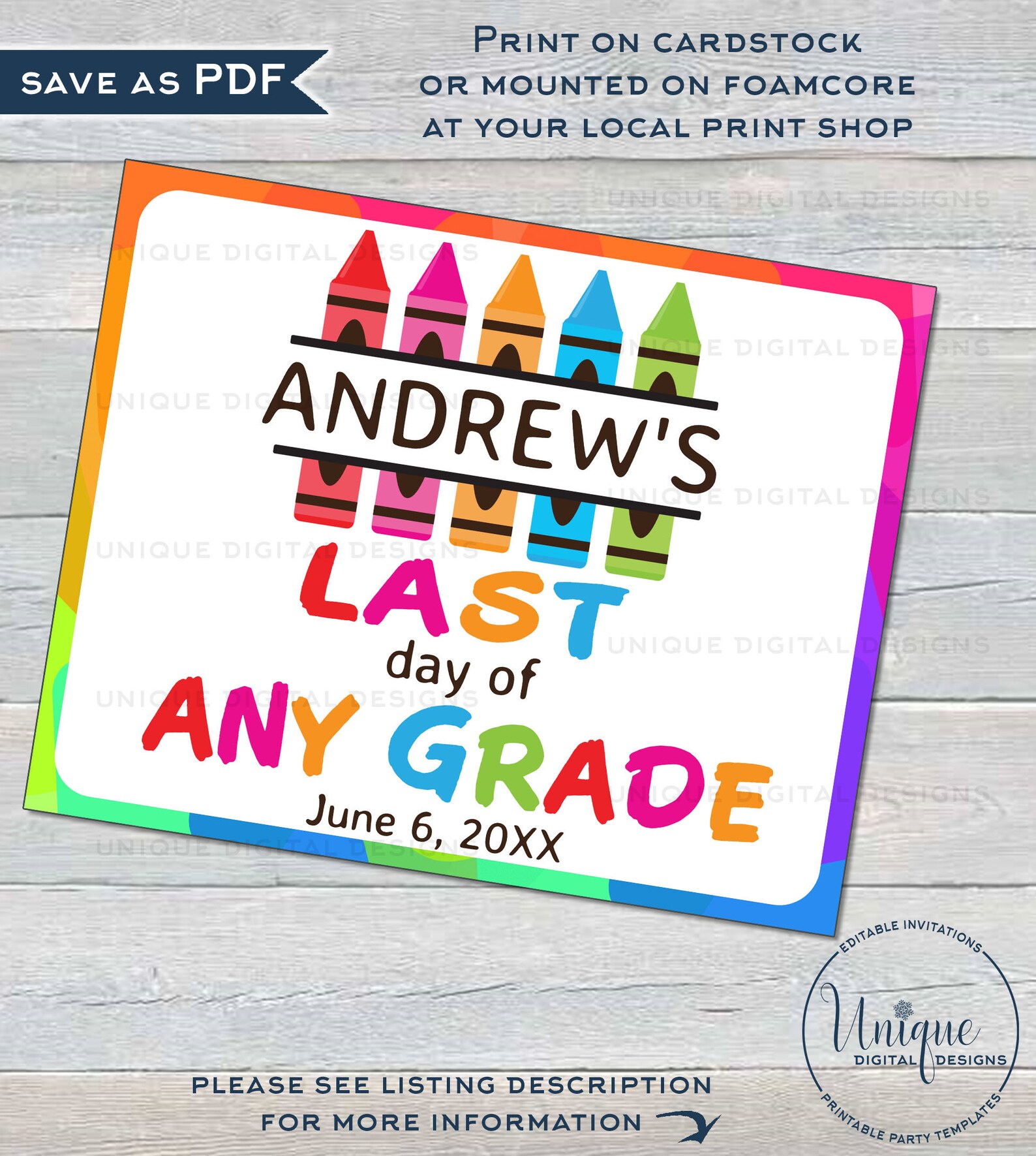 Editable Back to School Signs Reusable First Day Plus Last - Etsy