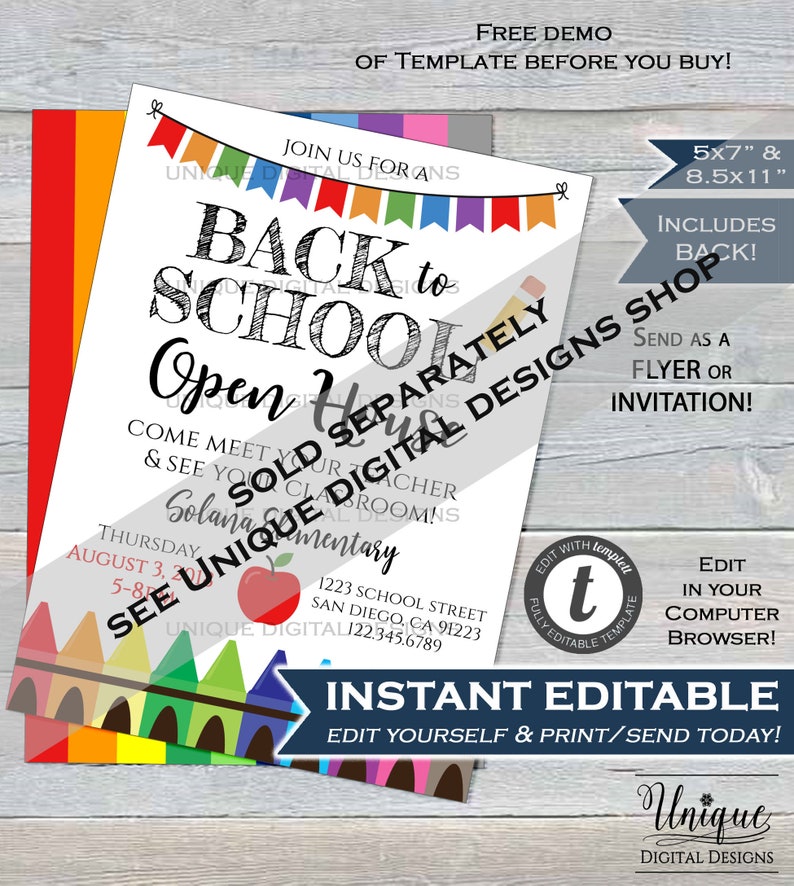 Boo Bash Invitation FLYER, Editable School Halloween Party Printable ...