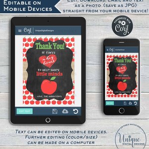 Editable Teacher Gift Card Holder, Staff Thank You Card, Love Apple ...
