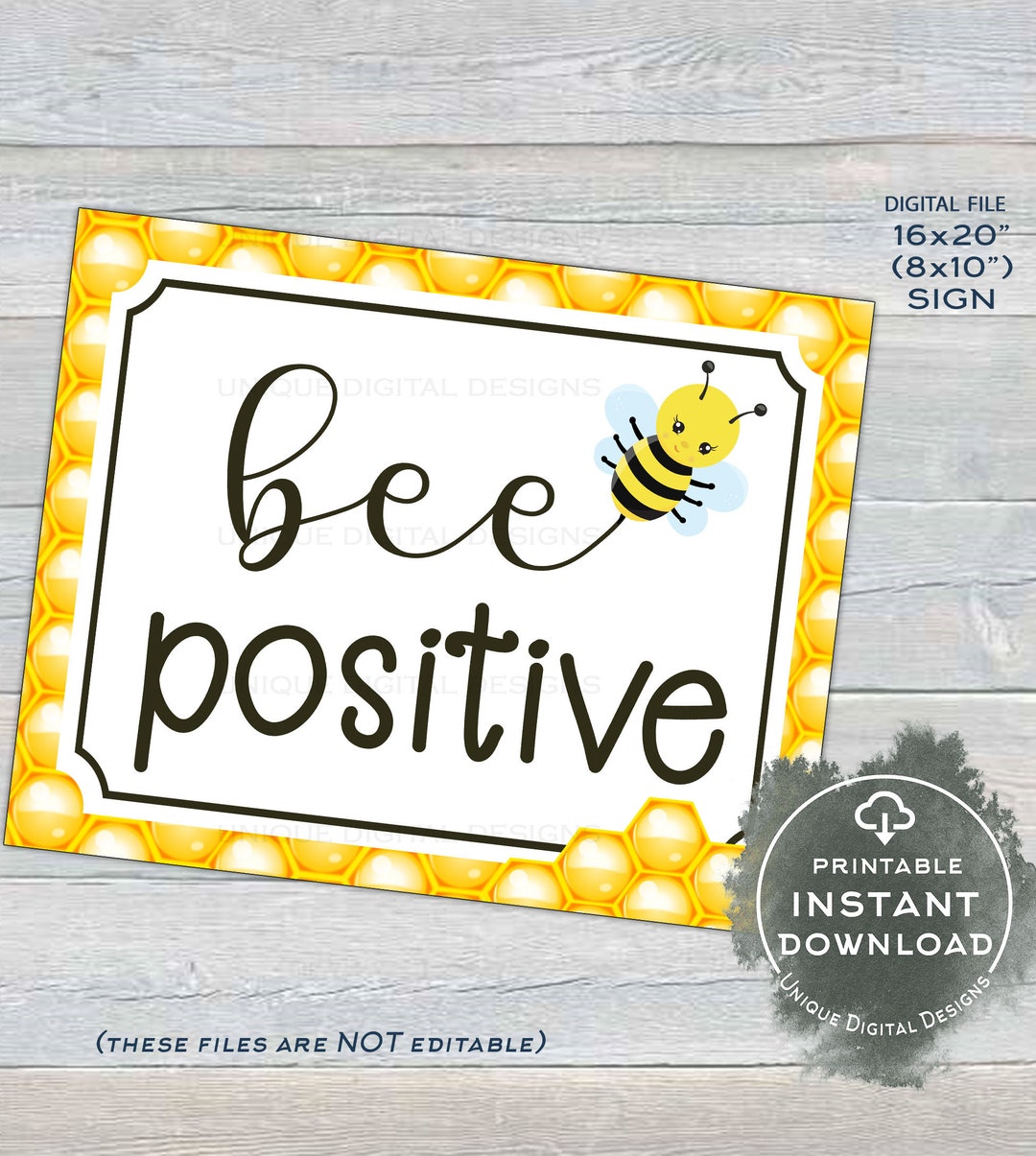 Teacher Classroom Decorations School Sign, Inspirational Bee Positive ...