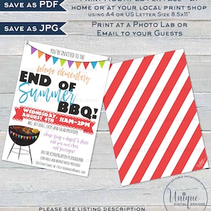 End of Summer BBQ Flyer, Editable School Open House Invite, Meet Your ...