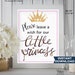 Little Princess Sign, Leave a Wish Sign, Glitter Gold Pink Pretty ...