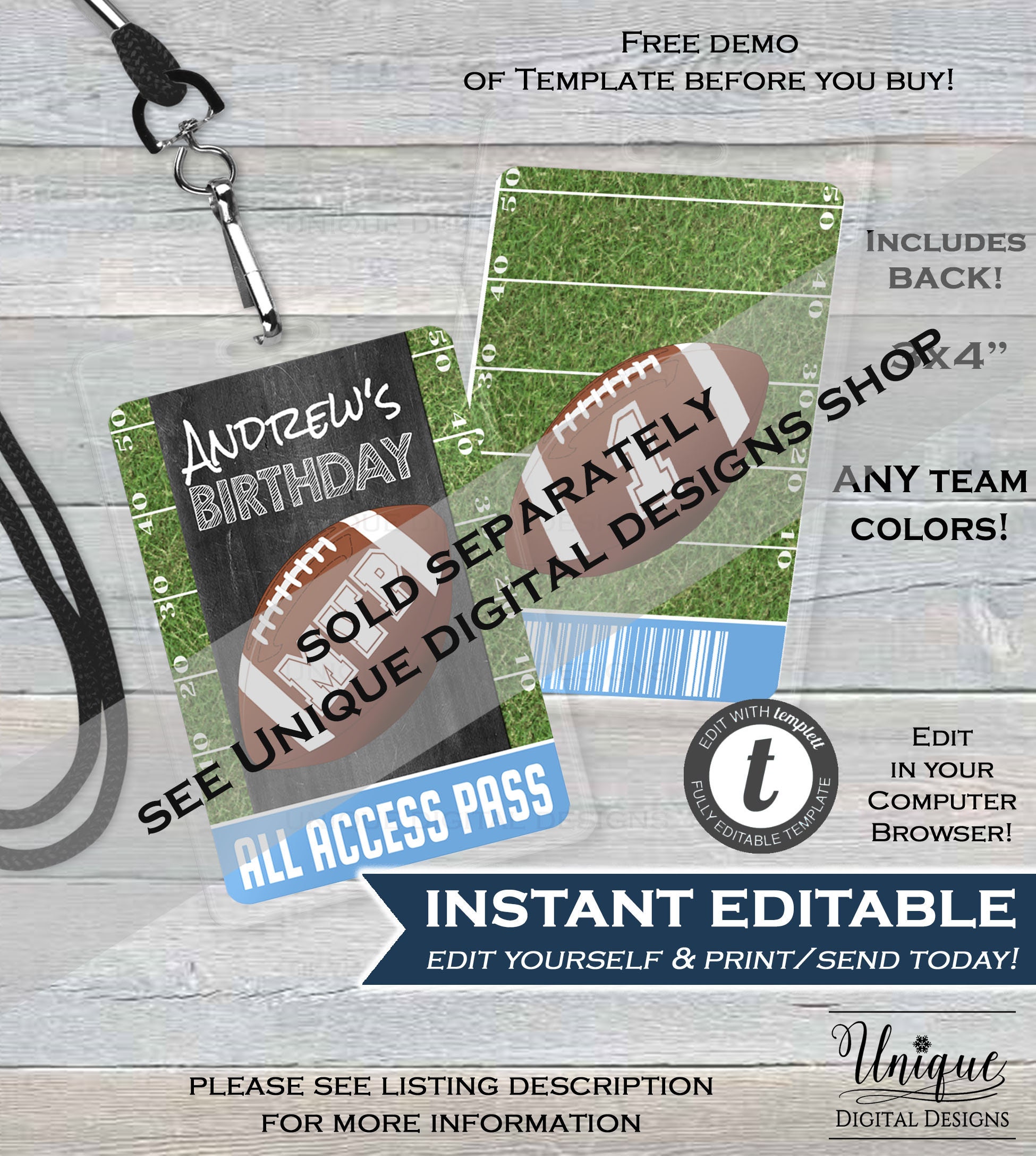 Editable Football Welcome Sign, Any Age Sports First Birthday Sign ...