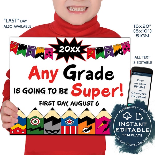 Superhero Grade Signs - Etsy