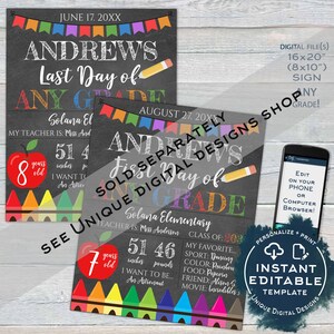 Editable Back to School Photo Prop, 1st Day Back to School Poster ...