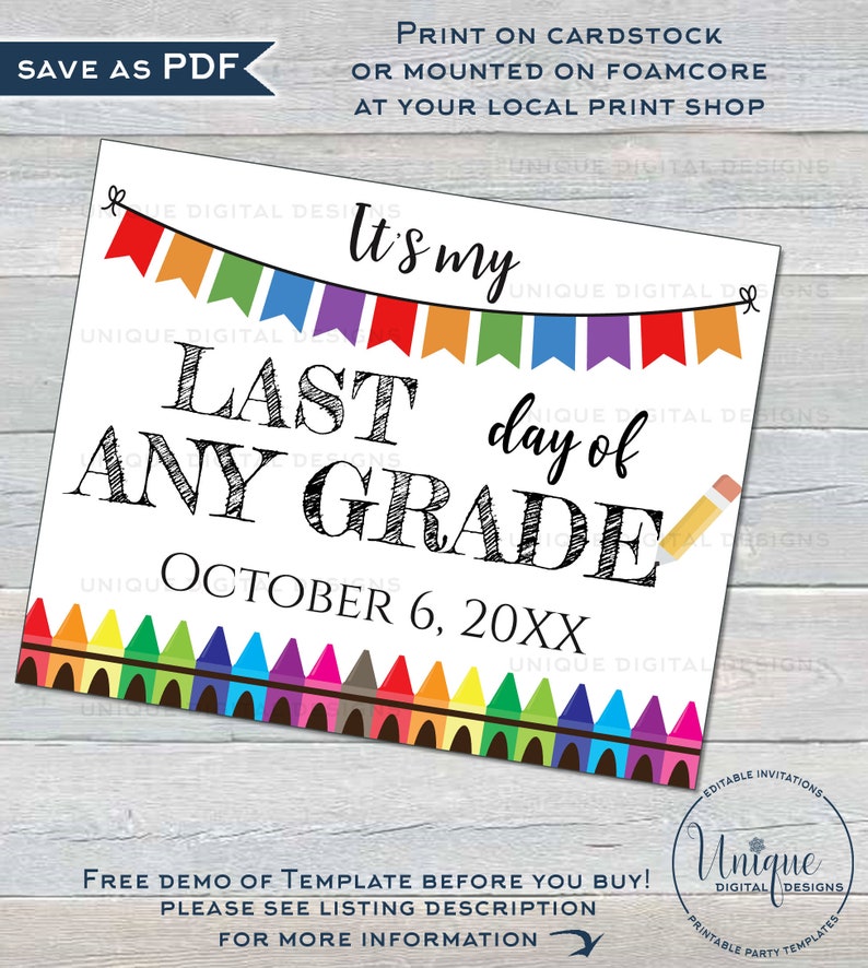 Editable Back to School Signs Reusable First Day of School | Etsy