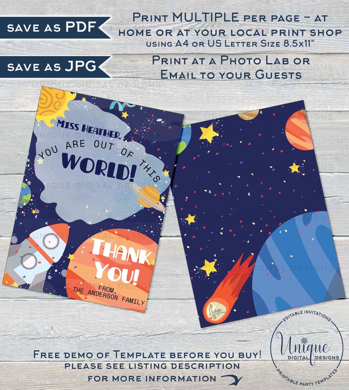 Editable Teacher Gift Card Holder Staff Thank You Card Space - Etsy