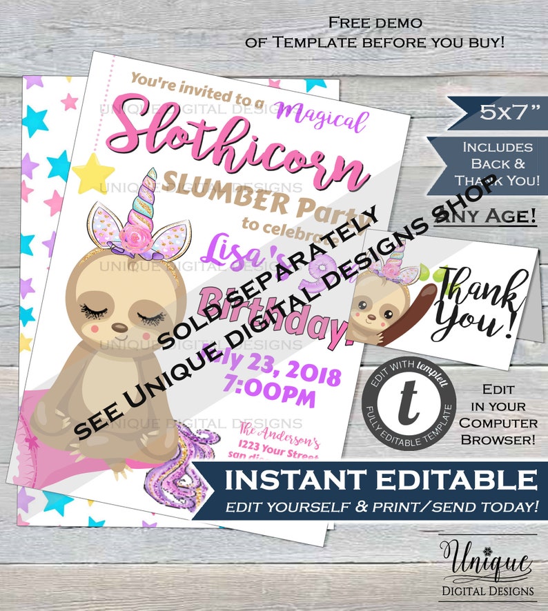 Sloth Valentine Card Kids Editable Valentines Day Sloth - Etsy