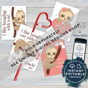 Editable Dinosaur Valentine Cards, Pencil Favor Tag Girls Valentine ...