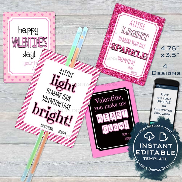 Valentines Day Glow Stick - Etsy