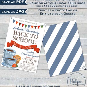 Back to School Tea & Coffee Invitation, Editable Meet Your Teacher ...