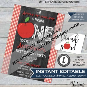 Teachers Thank You Card, Editable Apple Printable, Classroom Birthday ...