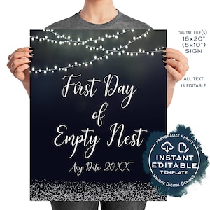 Empty Nest Sign, Editable First Day of School Poster College Parents ...
