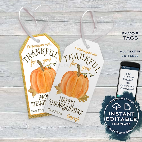 Thanksgiving Tags - Etsy