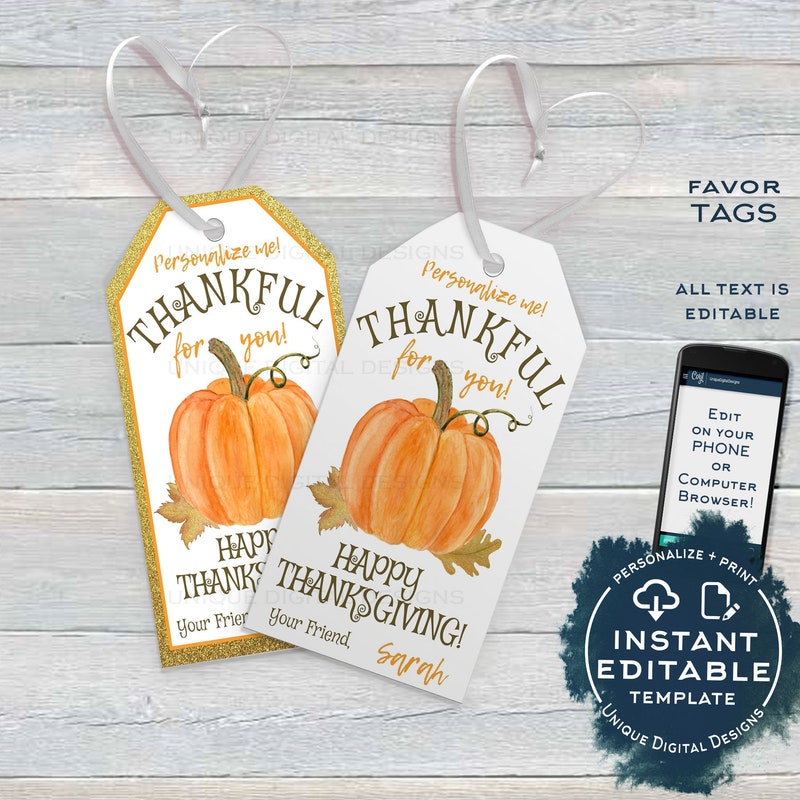 Thanksgiving Tags - Etsy