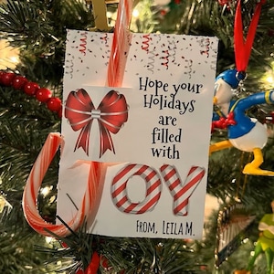 Candy Cane Tags, Christmas Favors for Kids, Editable Christmas Thank ...