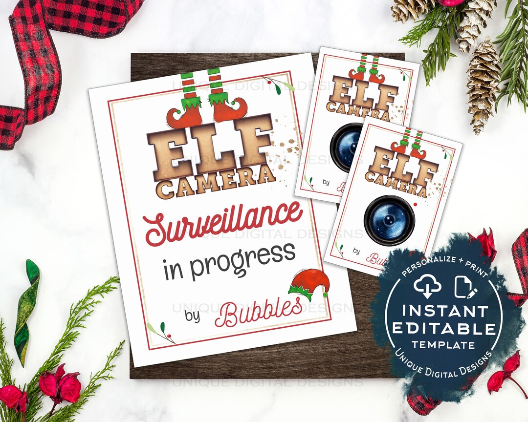 Editable Elf Surveillance Kit, This House is Under Elf Surveillance ...