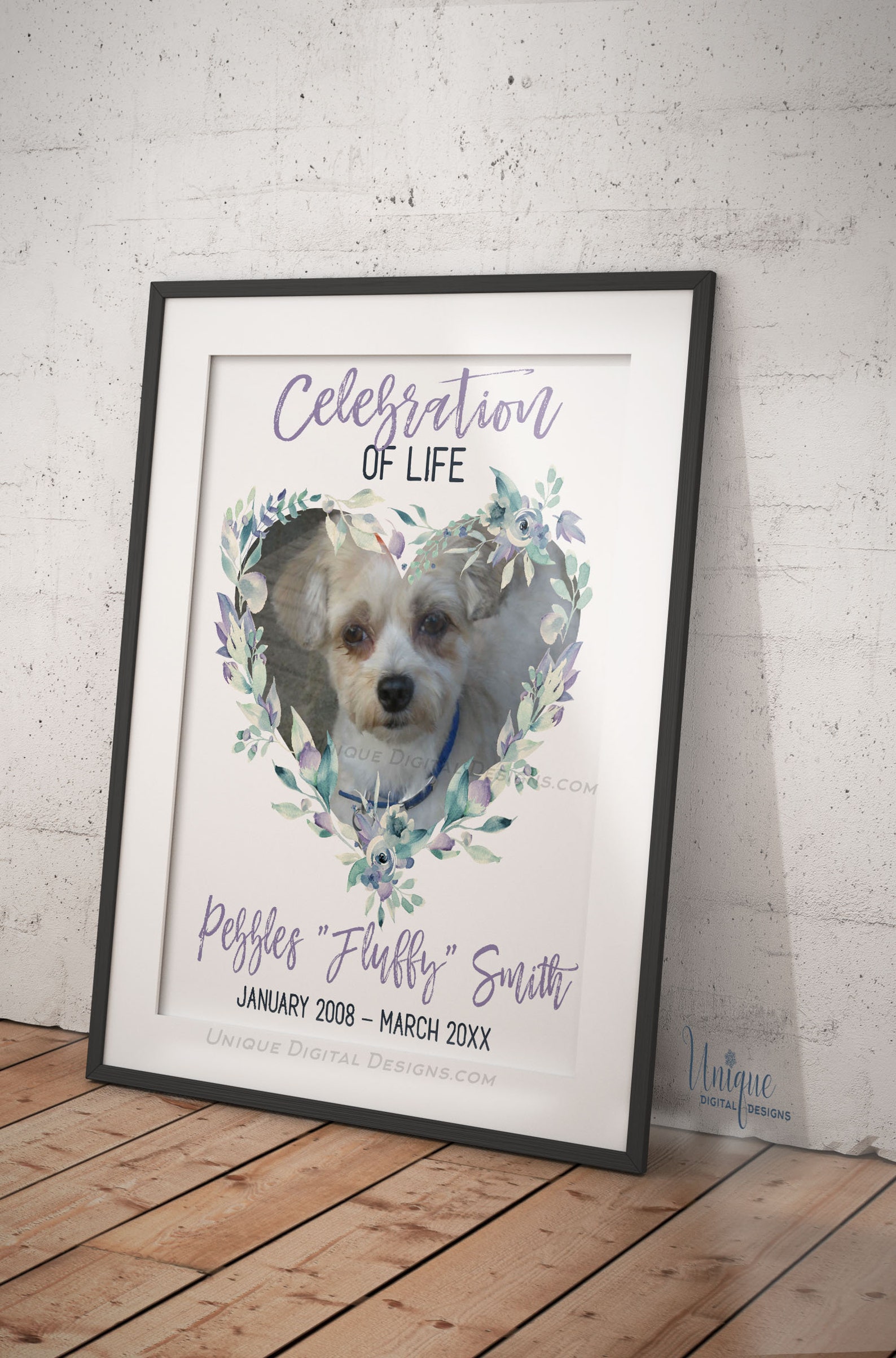 Dog Memorial Sign Editable Celebration of Life Poster for Pet | Etsy